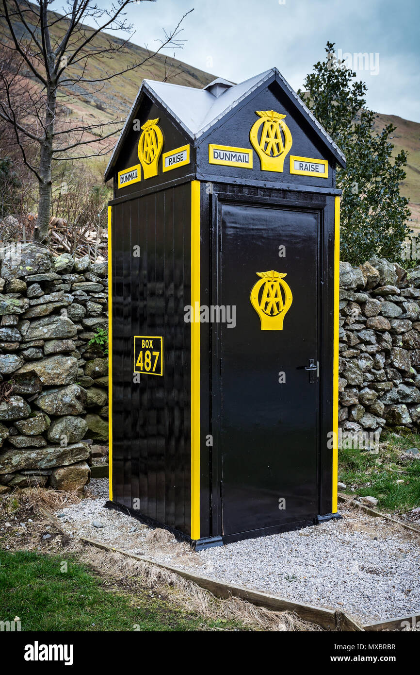 AA Emergency Call Box 487 in Dunmail Raise, Cumbria, UK taken on 13 ...
