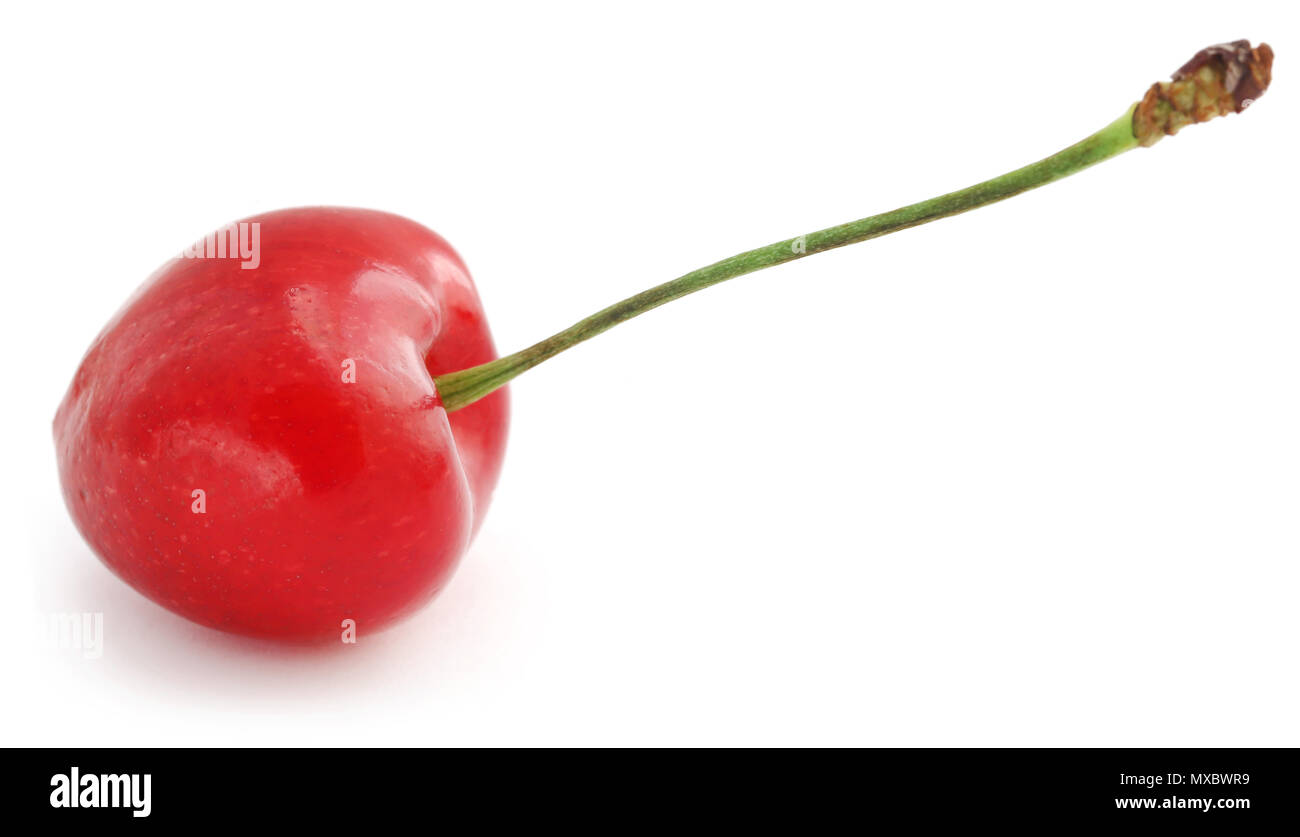 Fresh and juicy cherry over white background Stock Photo - Alamy