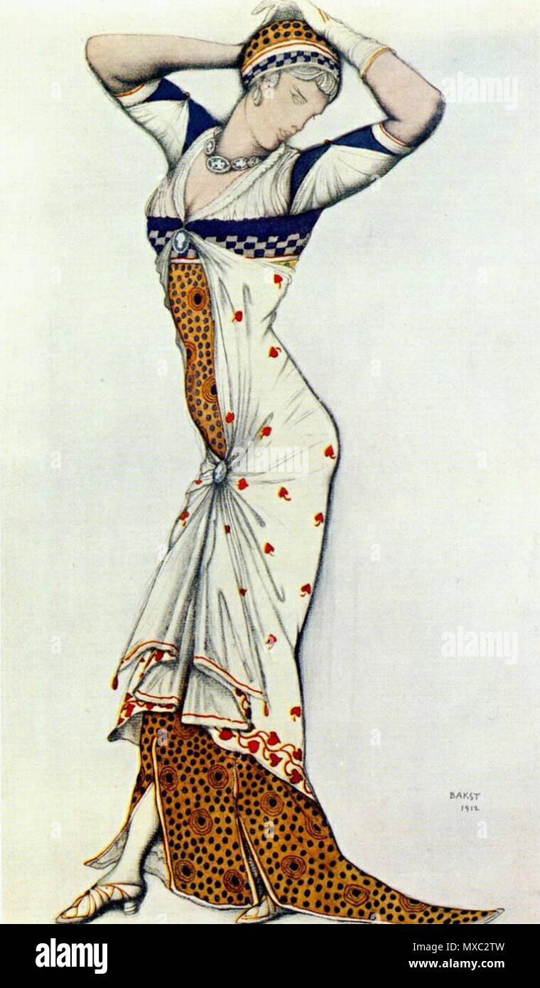 . bakst design for a ladys dress 1912 . 1912. Bakst 367 Leon Bakst ...