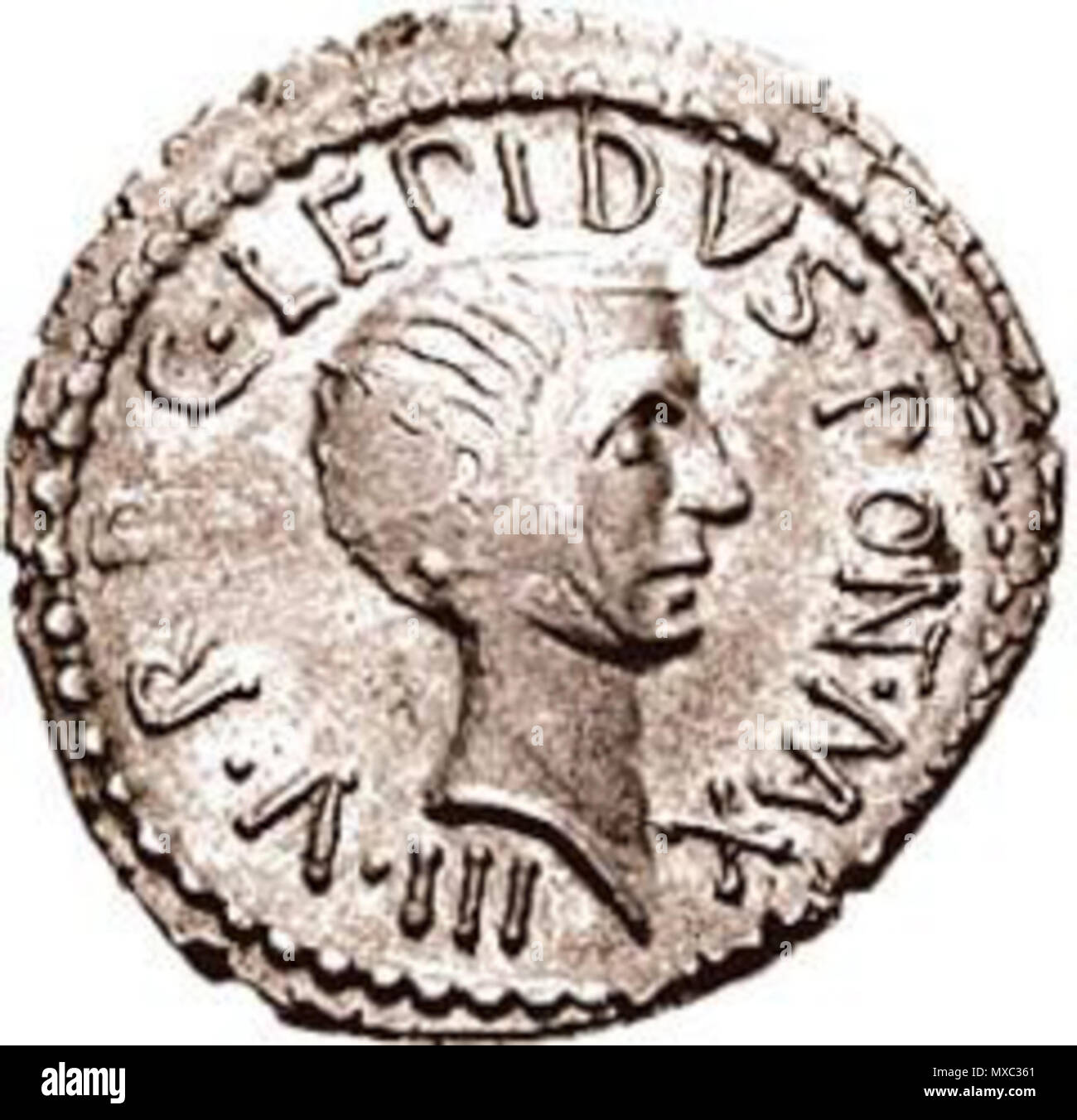 . Picture of a coin with the potrait of Lepidus . 9 September 2006 ...