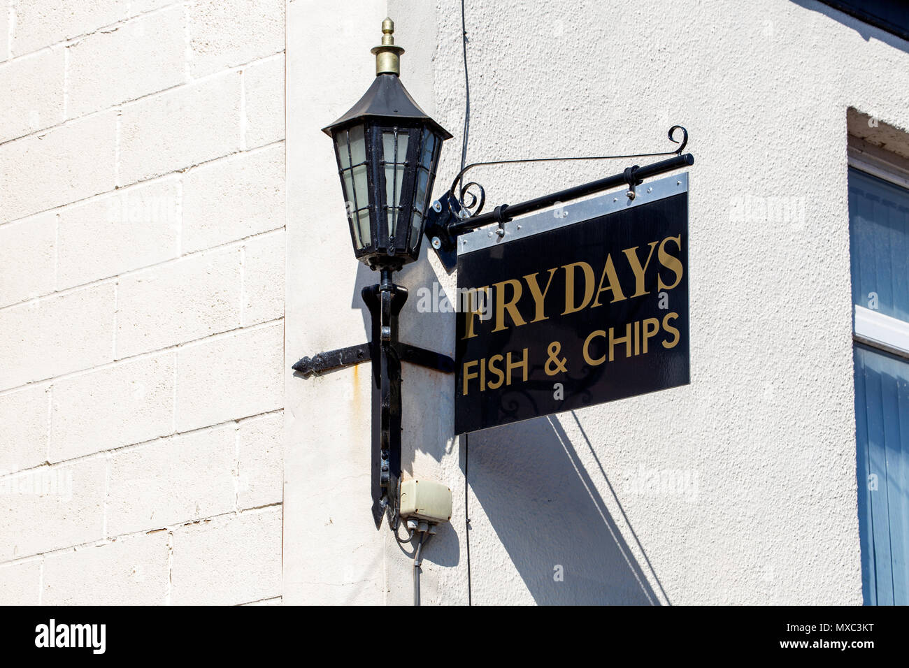 Sign outside fish chip shop hi-res stock photography and images - Alamy