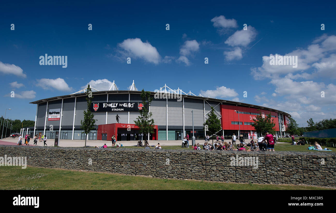 Quarter final match at the totally wicked stadium hi-res stock ...