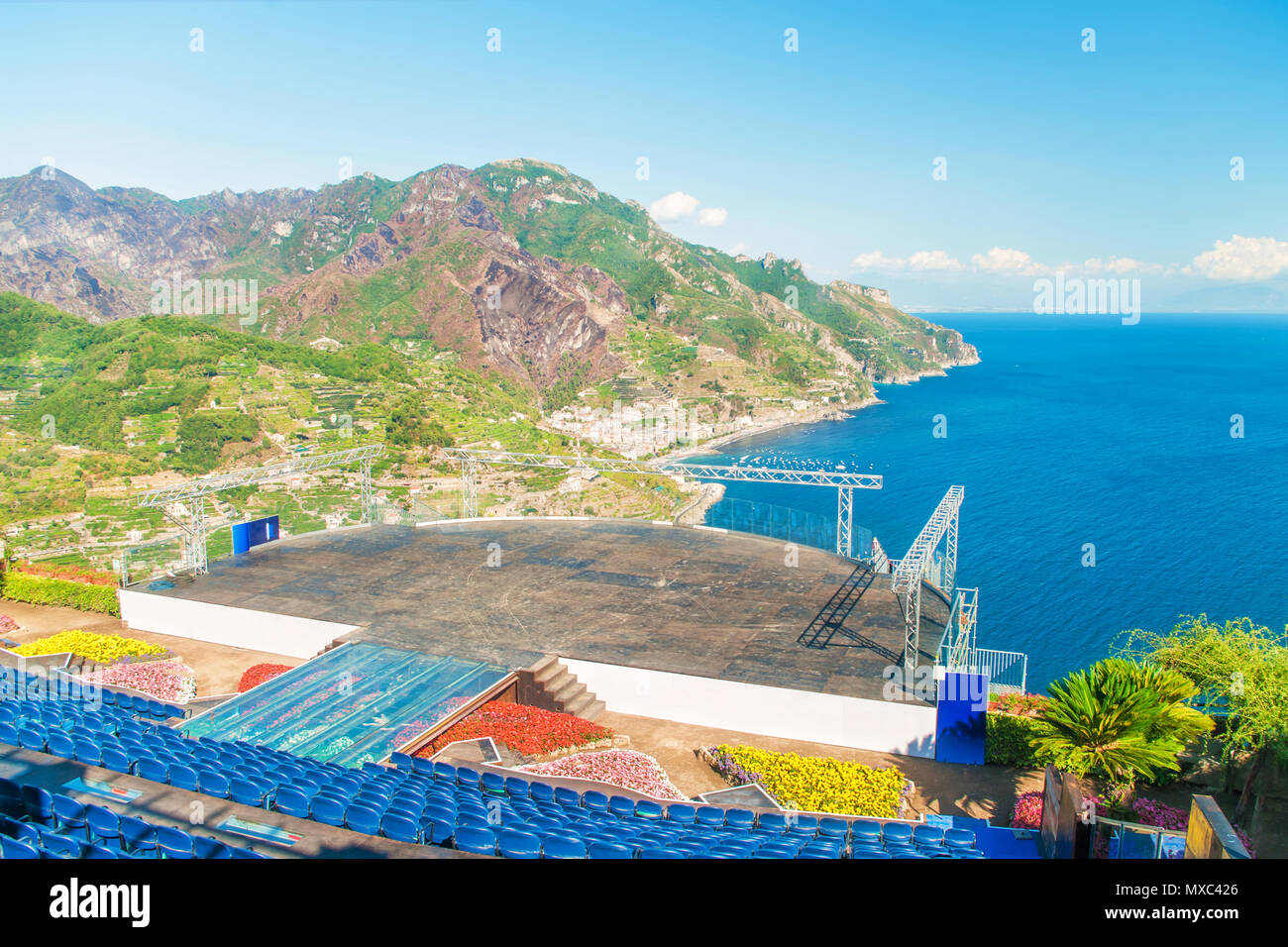 annual Ravello music festival's concert stage with beautiful view of ...