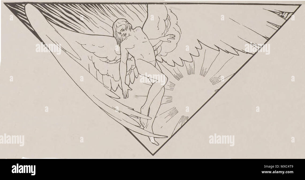 . English: Angel. 1922. Ephraim Moshe Lilien 372 Lilien Angel vignette ...