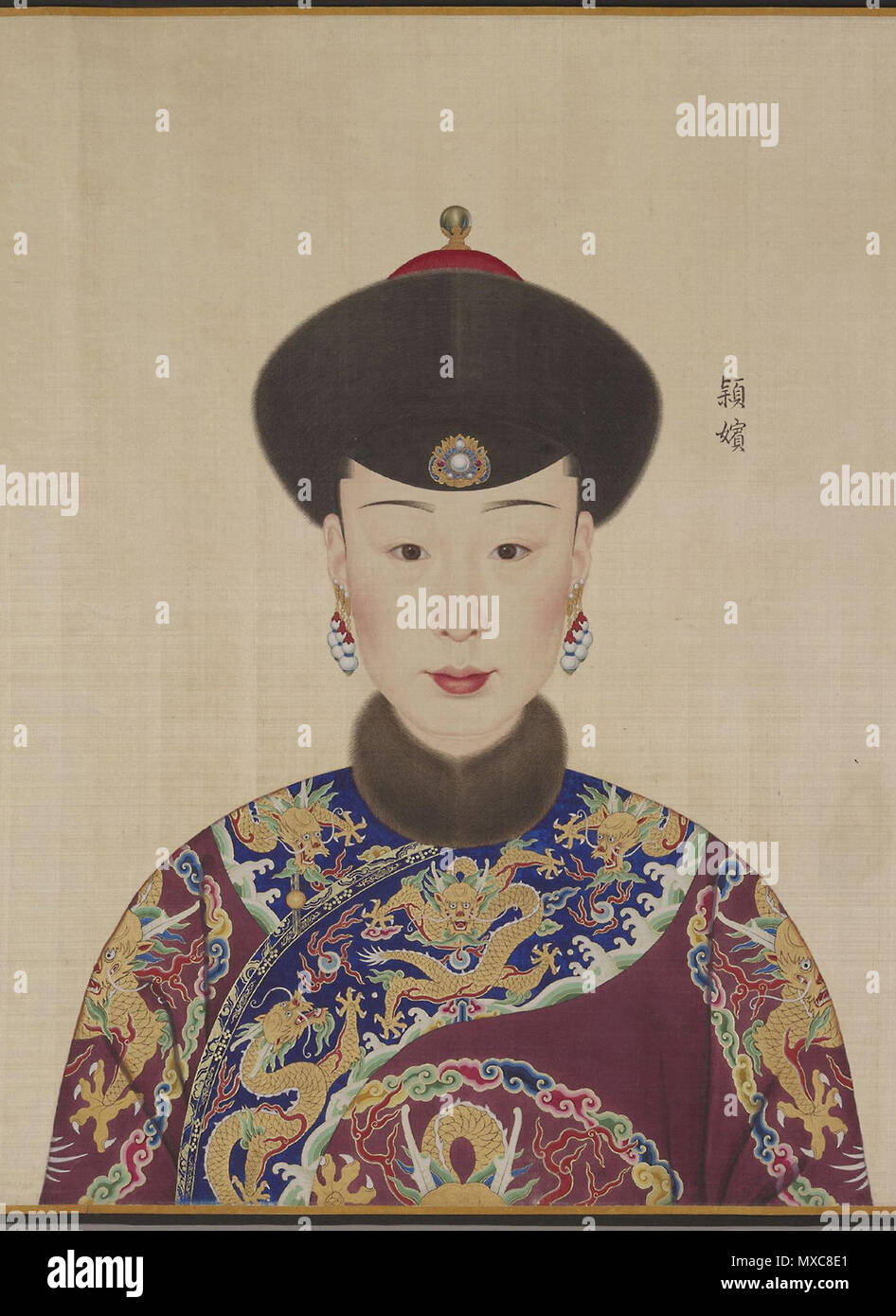 . English: Part of the painting Qianlong Emperor and His Consorts ...