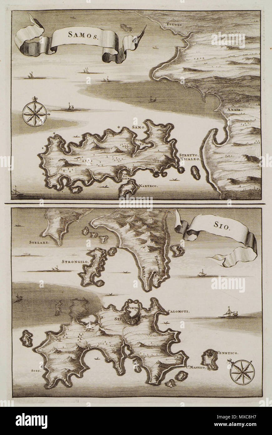 Samos map hi-res stock photography and images - Alamy