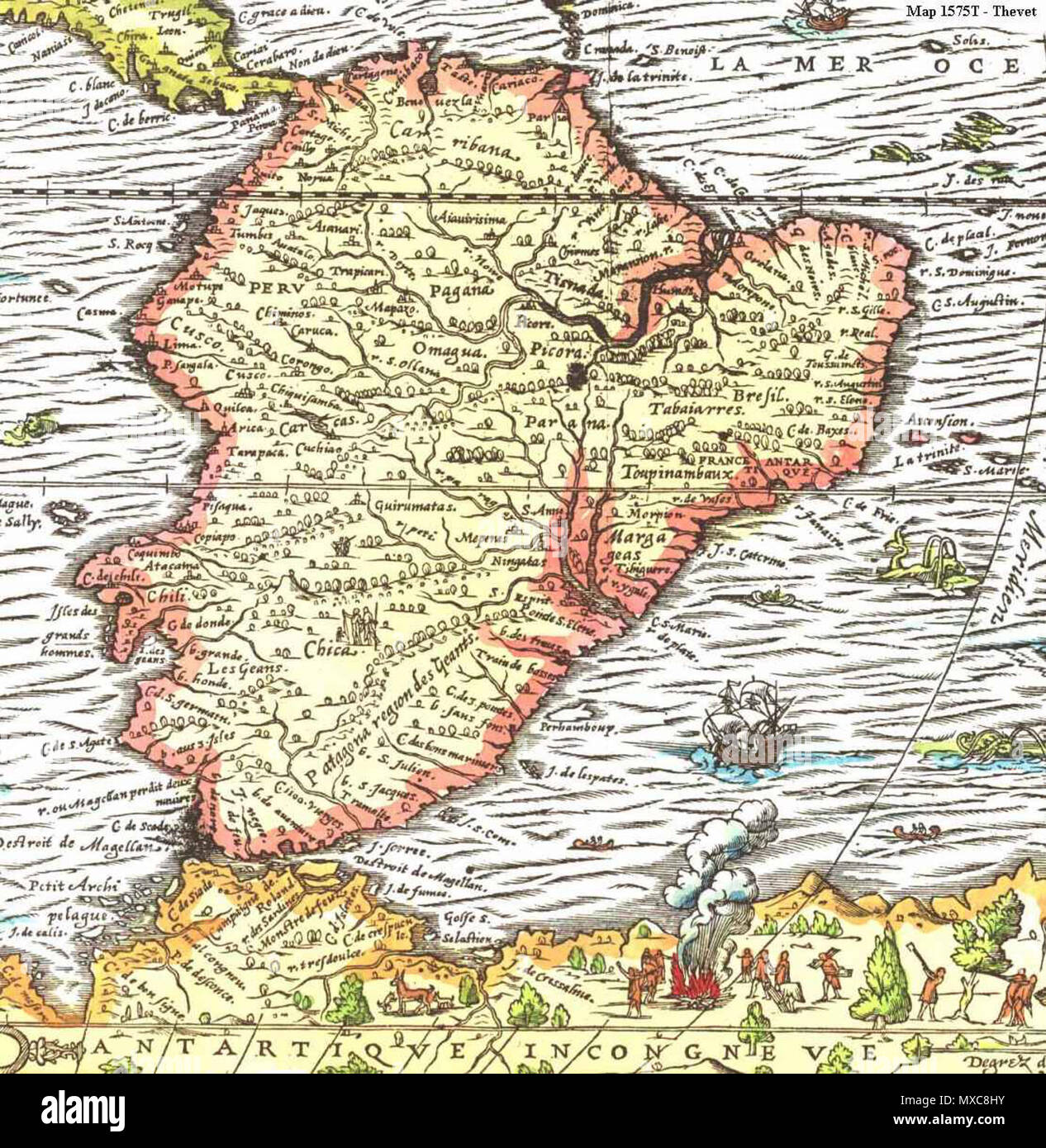 Discovery of south america map hi-res stock photography and images - Alamy