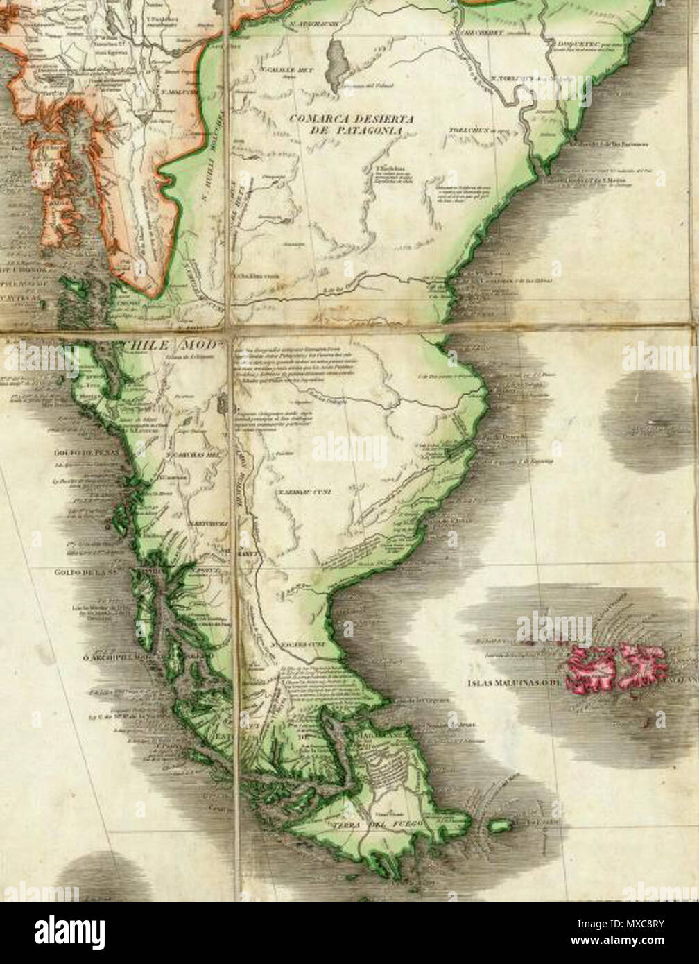 395 Mapa Geografico de America Meridional (acercamiento Stock Photo - Alamy
