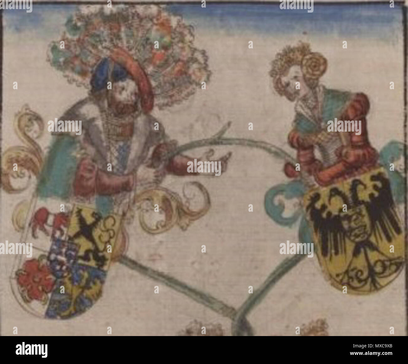 . English: Margaret of Sicily and Albert II of Meissen . cca 15 ...