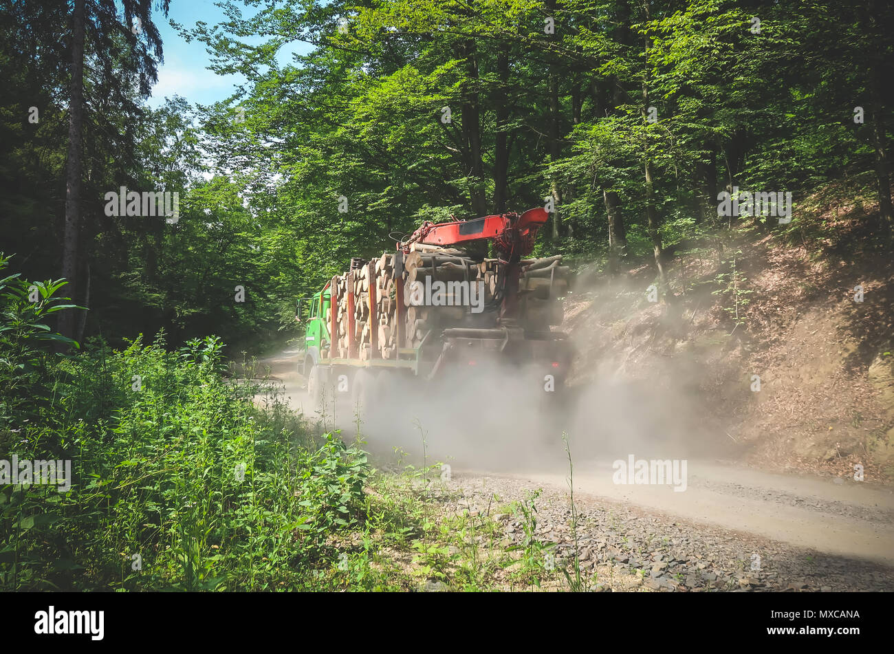 Truck Carrying Wooden Logs High Resolution Stock Photography and Images ...