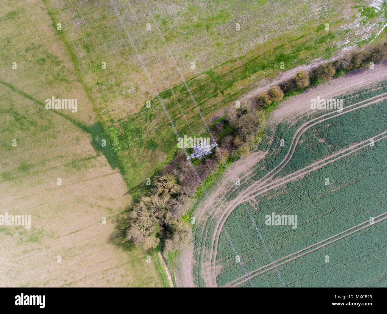 Electricity pylon power lines field hi-res stock photography and images ...