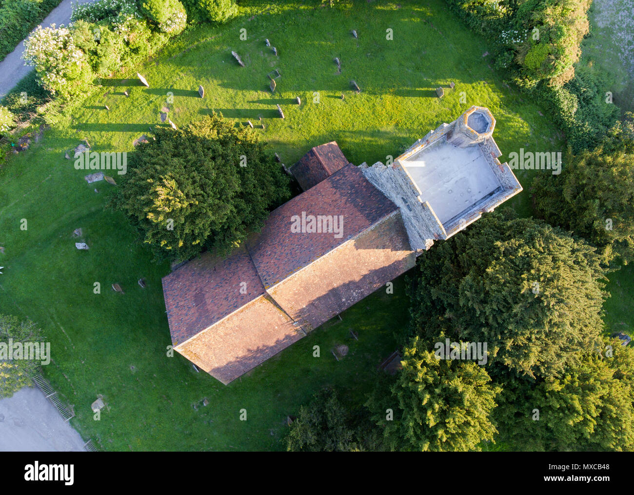 Burham Church in Kent, UK, seen from the air Stock Photo - Alamy