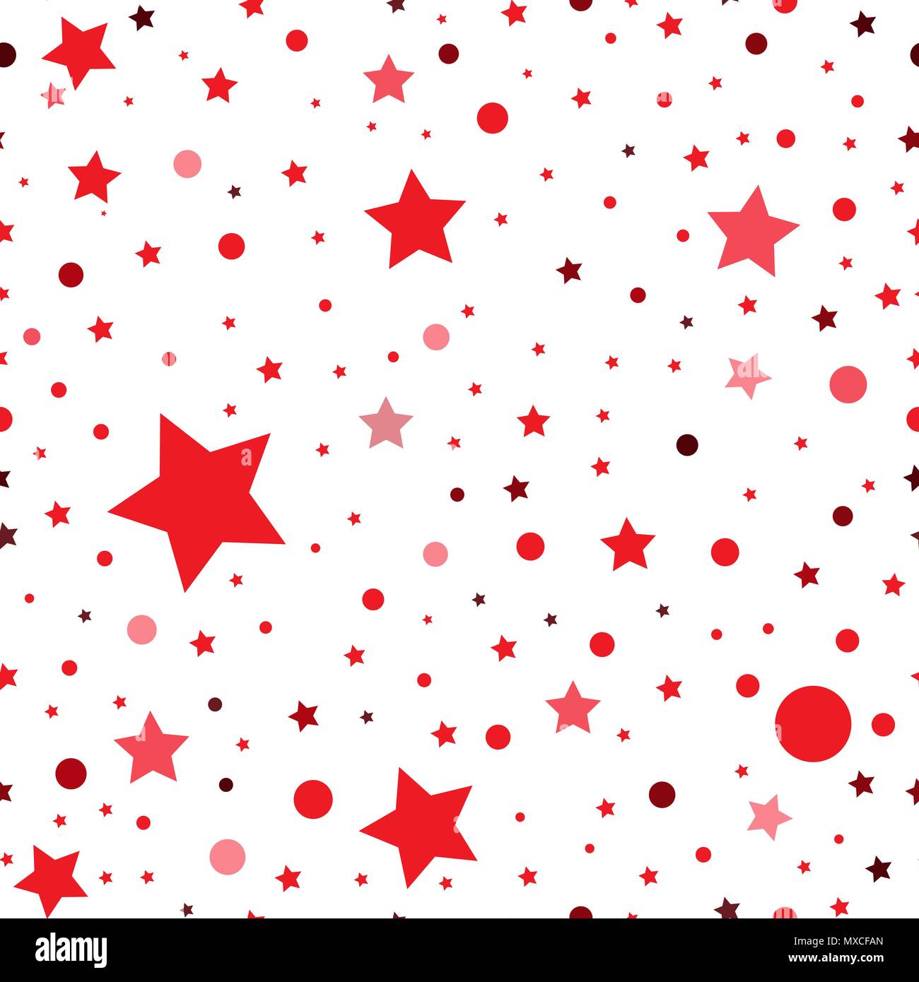 Seamless pattern with red stars. Watercolor stars drawn by hand ...