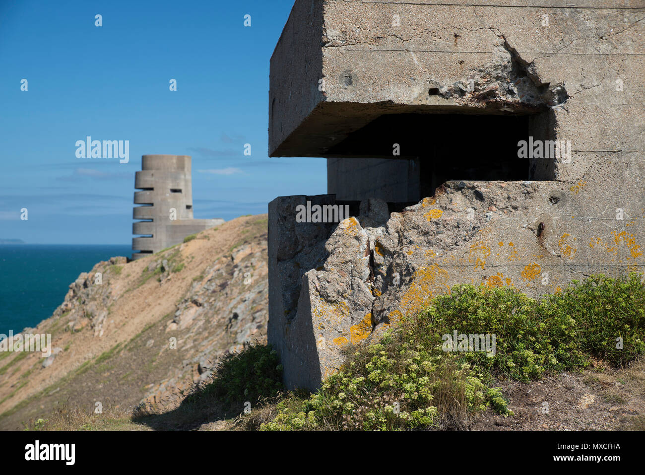 World War 2 german fortifications on the channel islands Stock Photo ...