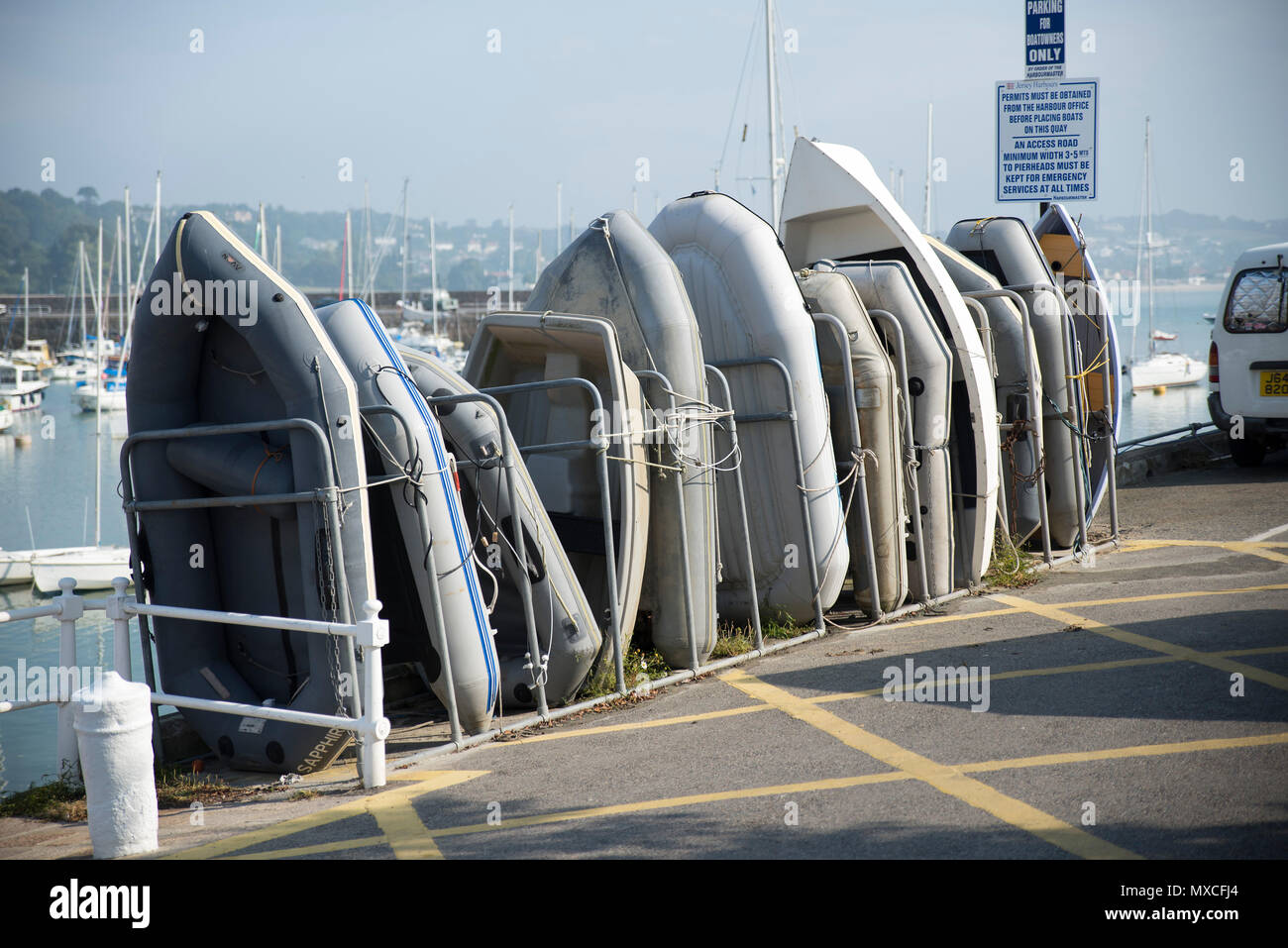 Boat rack - park your dinghies here Stock Photo - Alamy