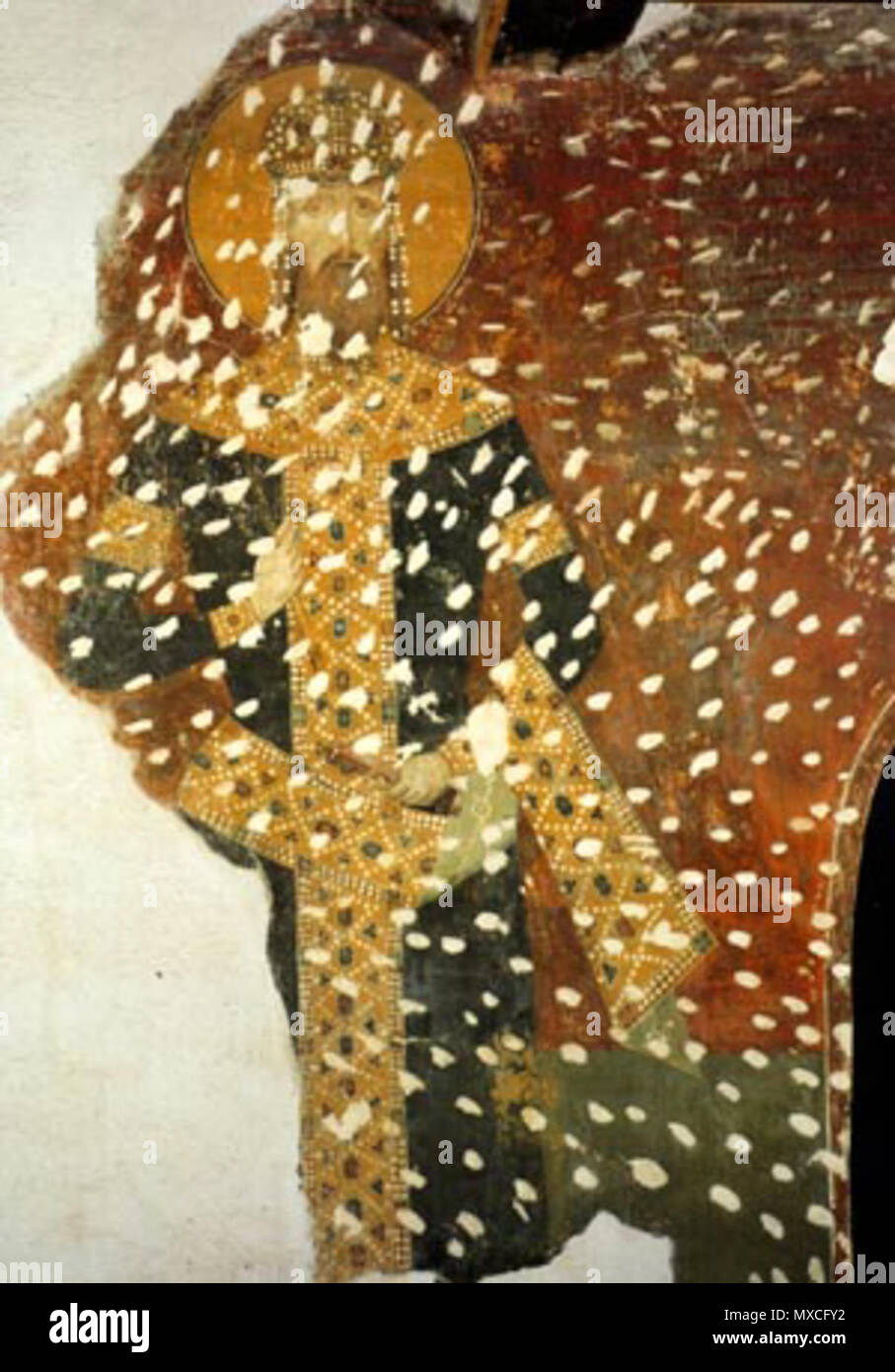 . The fresco of king Milutin, Bogorodica Ljeviška (Our Lady of Ljevish ...