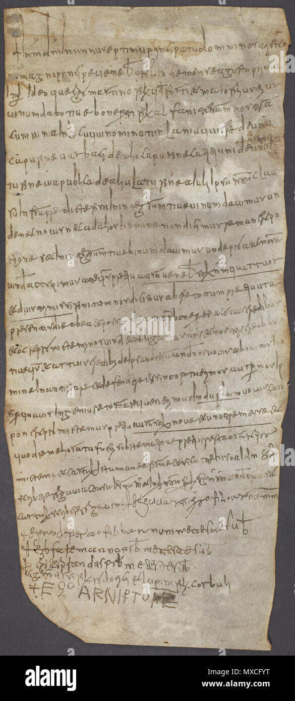 . English: Martinus land sale document, 823 . Document written on ...