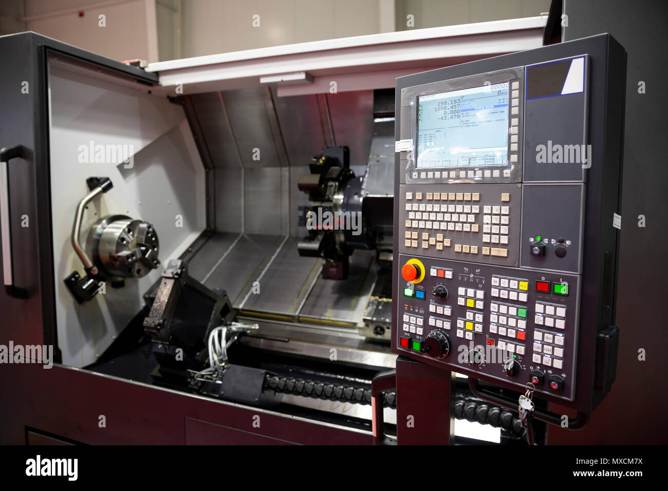 Control panell of a machine. Automatic industrial machinery equipment ...