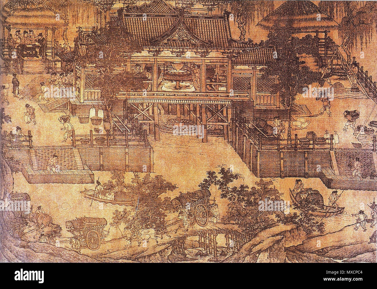 . A Northern Song Dynasty (960-1127) era Chinese painting of a water ...