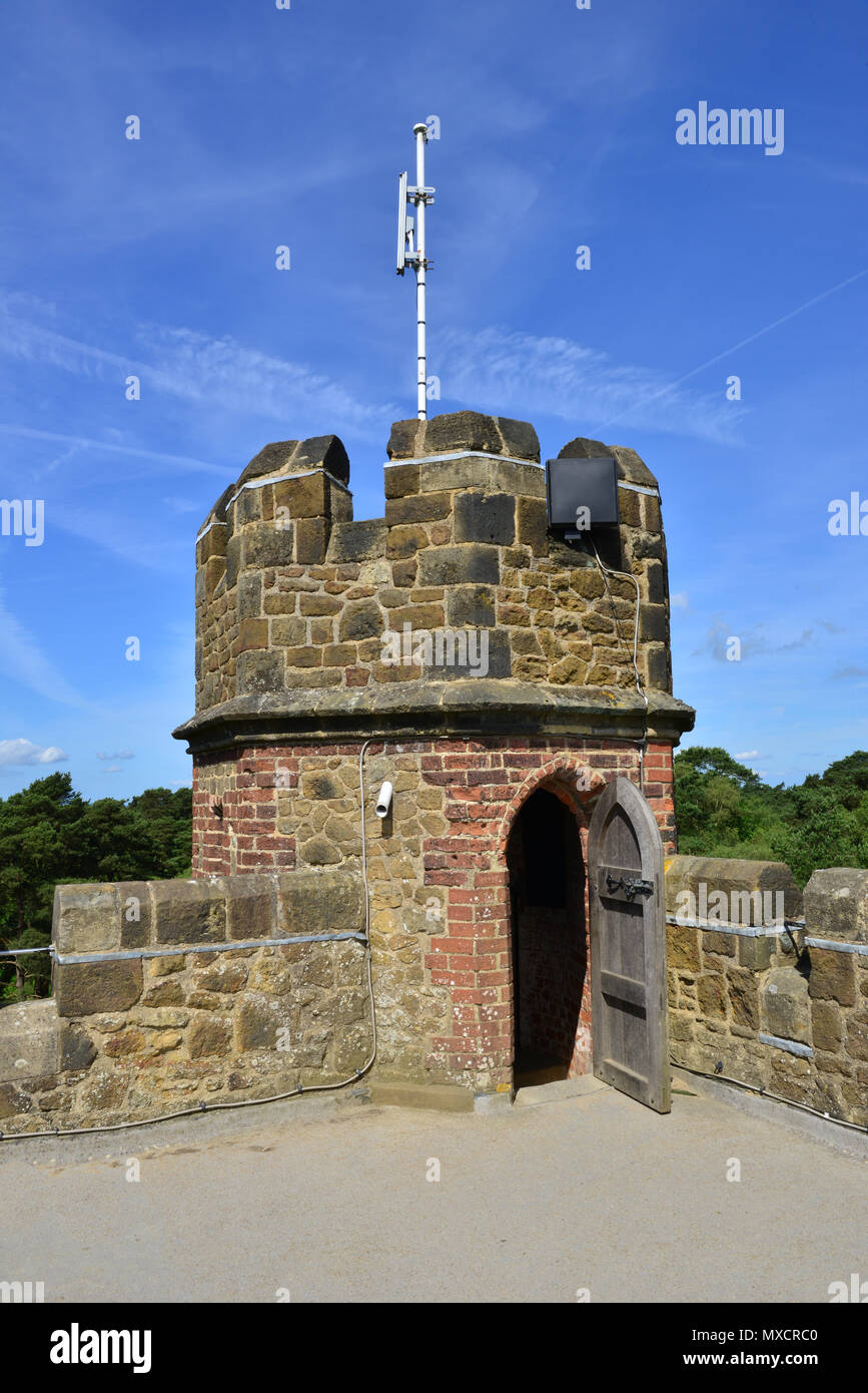 View up to a fortress tower with a door hi-res stock photography and ...