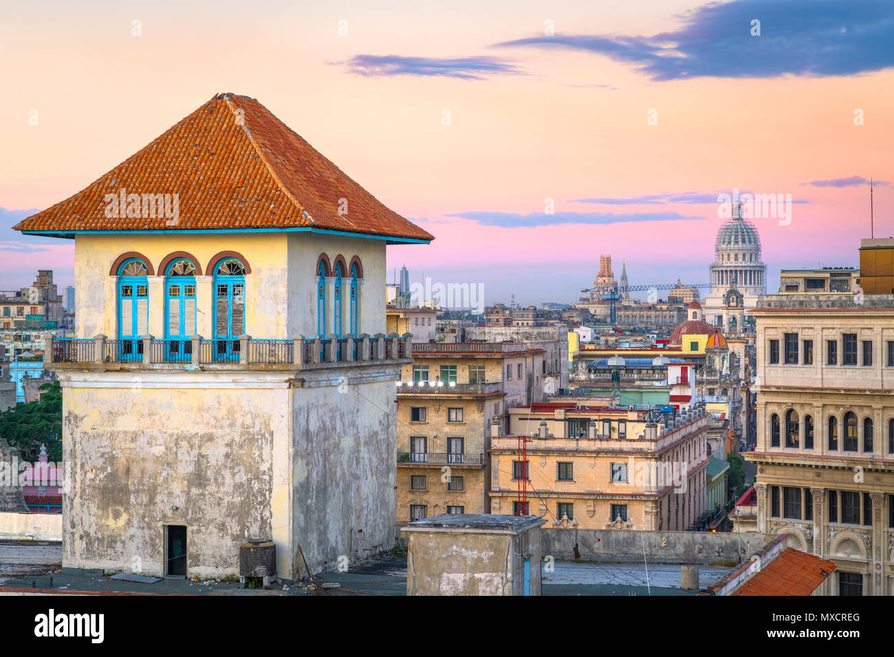 Havana, Cuba downtown skyline from the port Stock Photo - Alamy