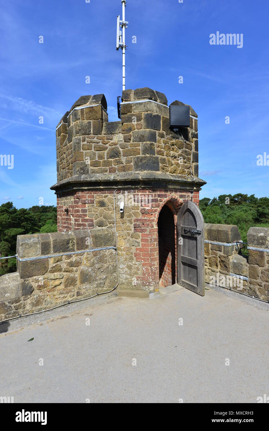 Turret at the top of a tower in Surrey Stock Photo - Alamy