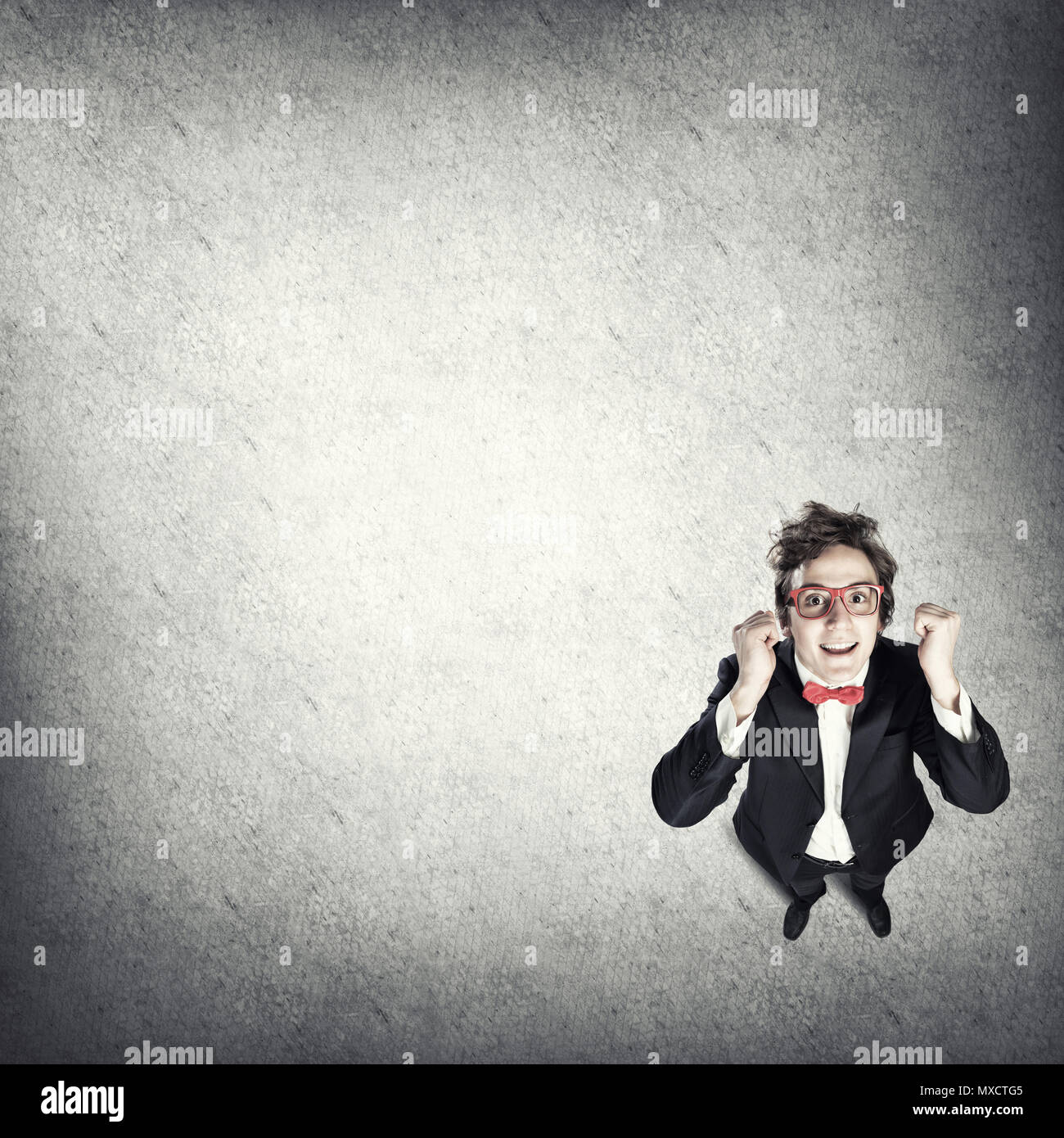 Funny perspective man Stock Photo - Alamy