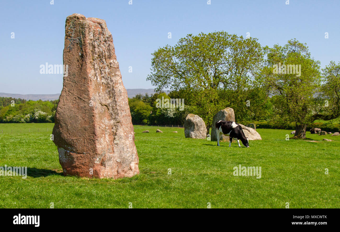 Long Meg & Her Daughters stone circle, Cumbria Stock Photo - Alamy