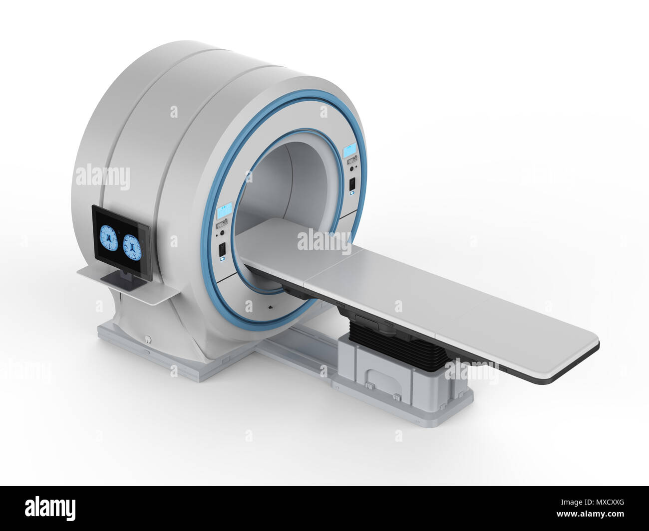 3d rendering computer monitor display x-ray brain in mri lab Stock ...