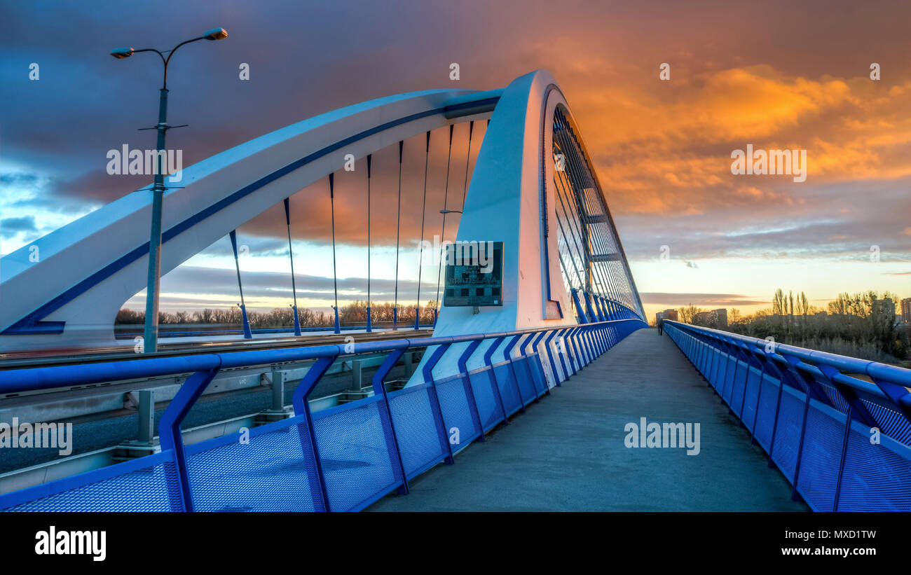 Danube with the new bridge apollo hi-res stock photography and images ...