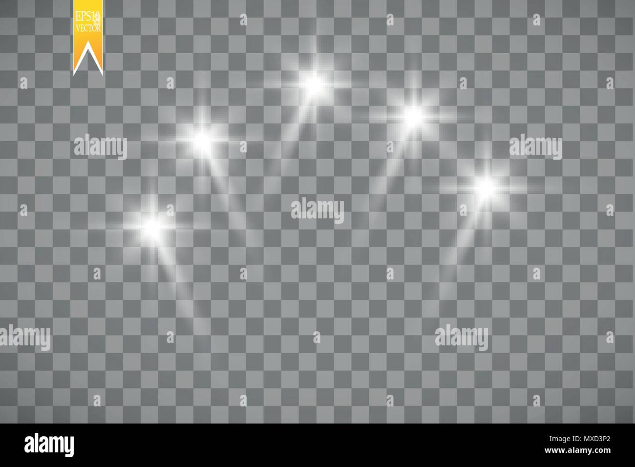 Vector white transparent energy spotlight scene with lightning ...