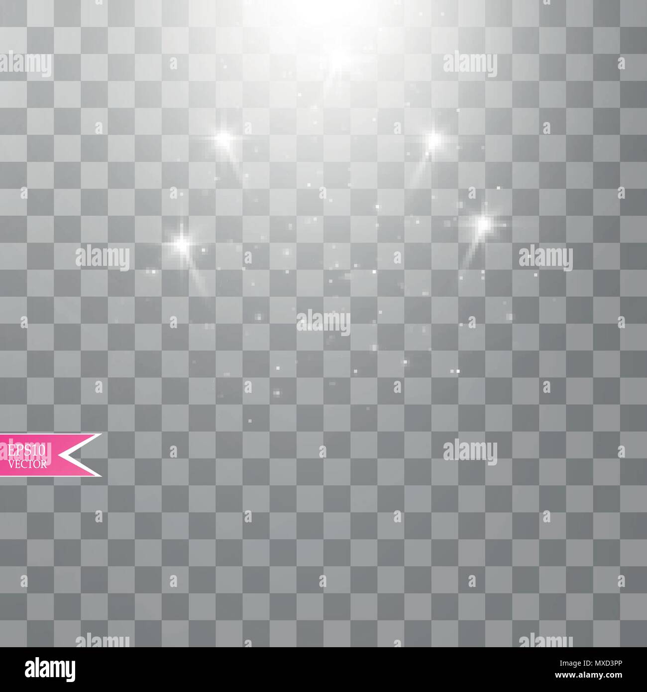 Vector white transparent energy spotlight scene with lightning ...