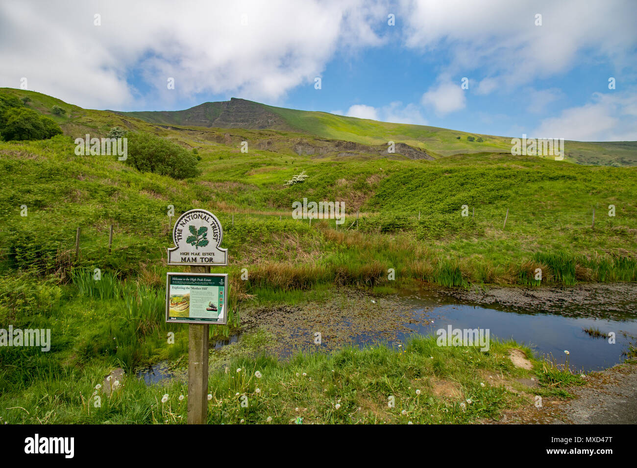 Mam Tor, a hill in the English Peak District with its National Trust ...