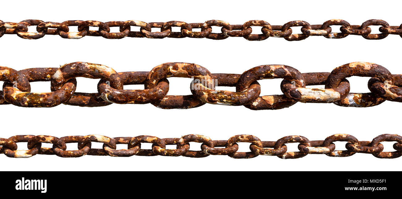Rusty old chain isolated on white background Stock Photo - Alamy