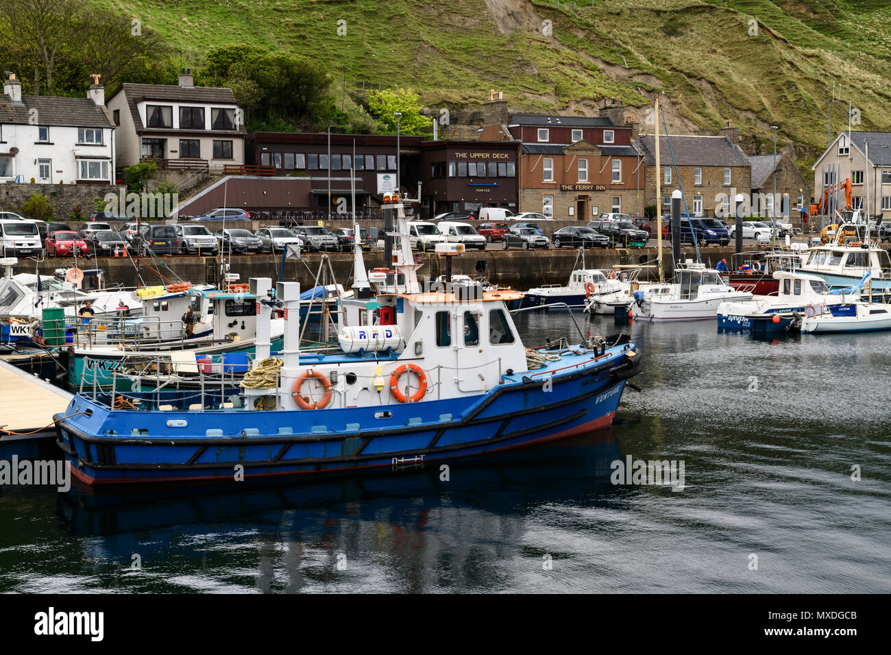 Part of the harbour at Scabster, Caithness, Scotland. The most ...