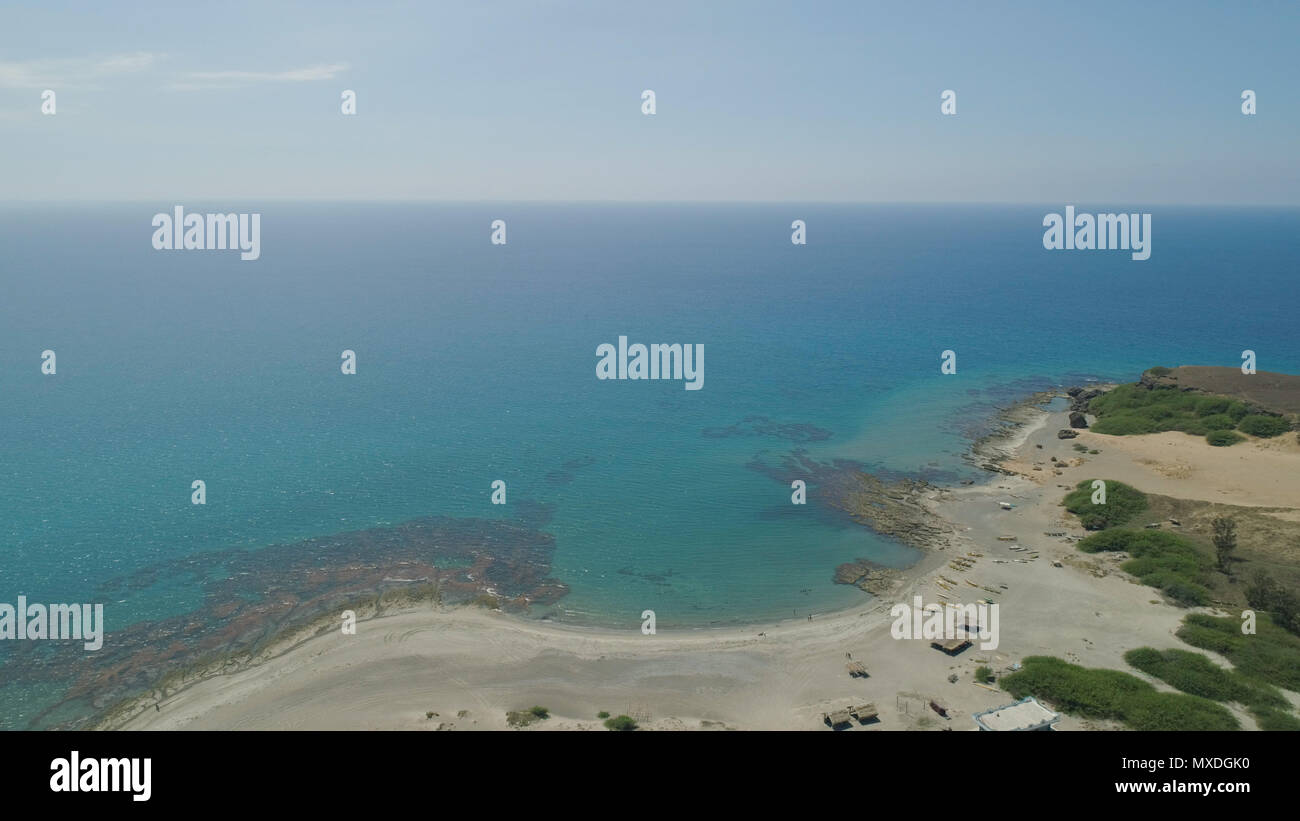 Aerial view of beautiful beach, lagoons and coral reefs. Philippines ...