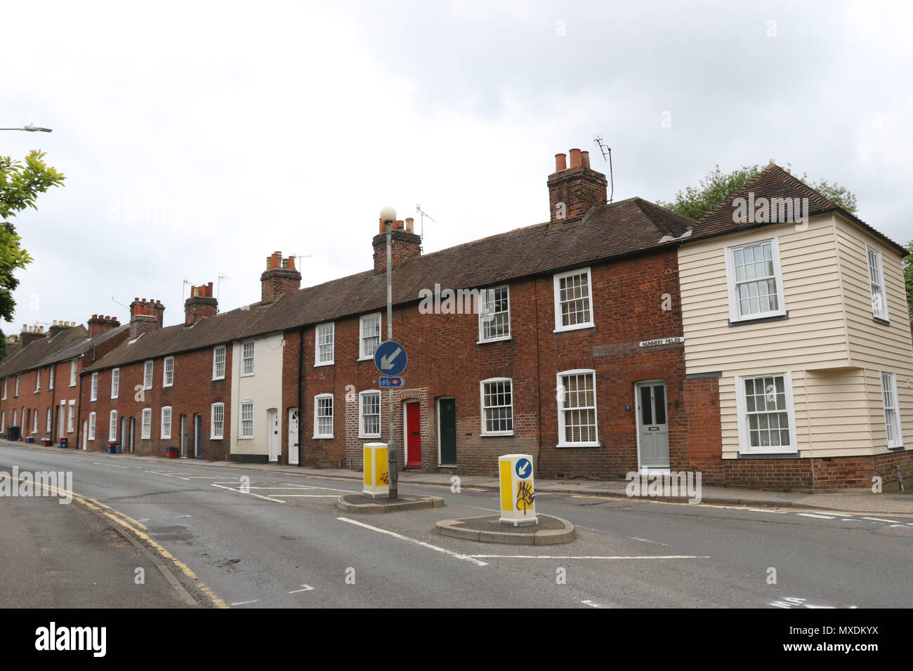 Terraced houses in Nunnery Fields, Canterbury, Kent Stock Photo - Alamy
