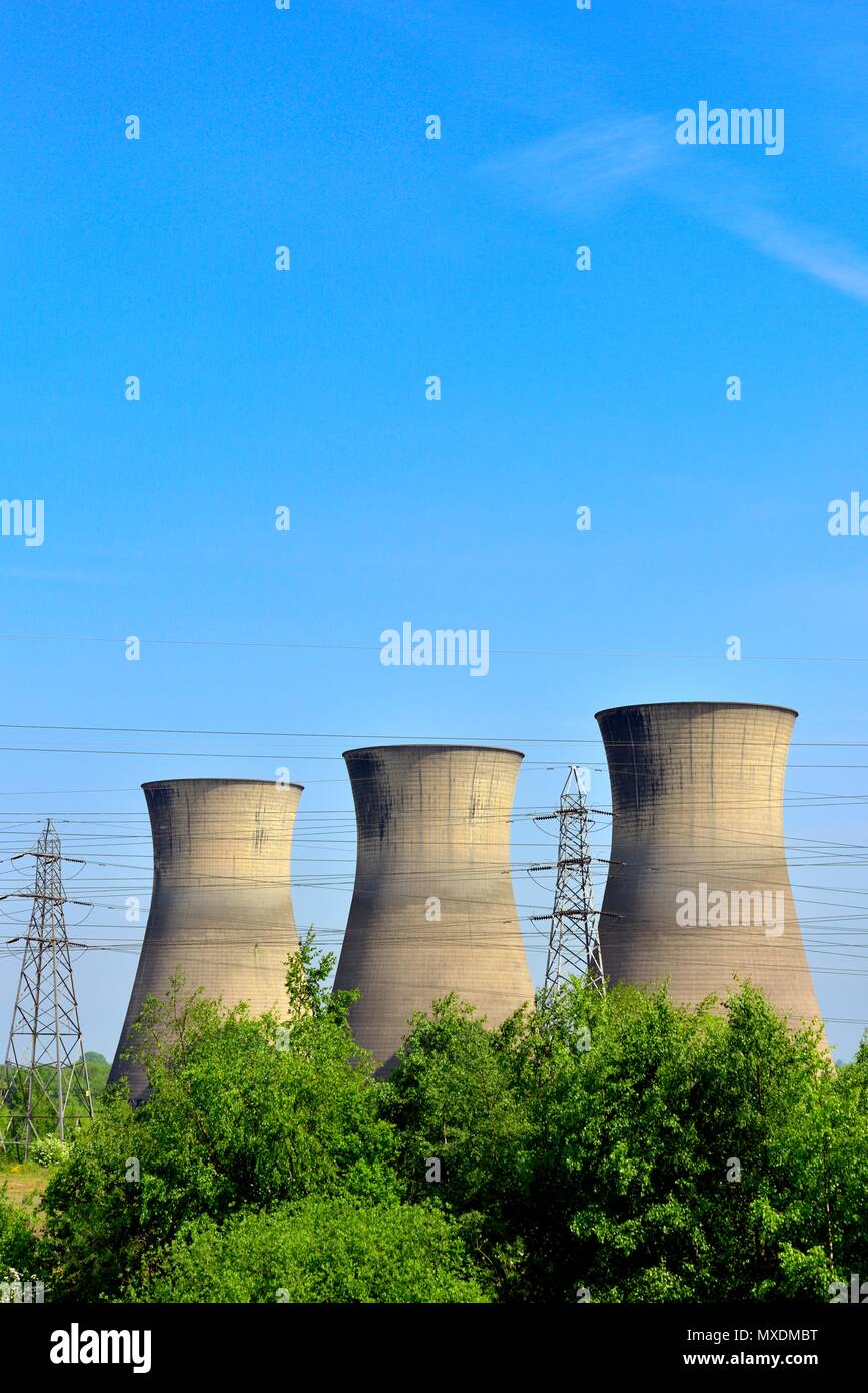 Power station cooling towers Willington Derbyshire England UK Stock ...