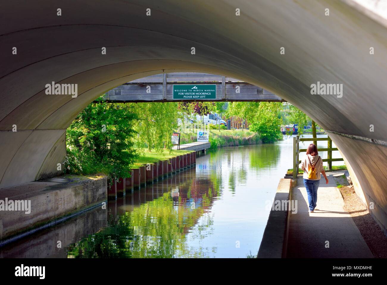 Canal road bridge underpass,Mercia Marina,Willington,Derbyshire,England ...