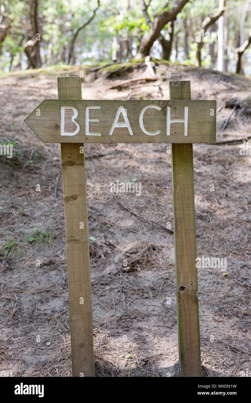 Beach sign, Formby, Merseyside, UK Stock Photo - Alamy