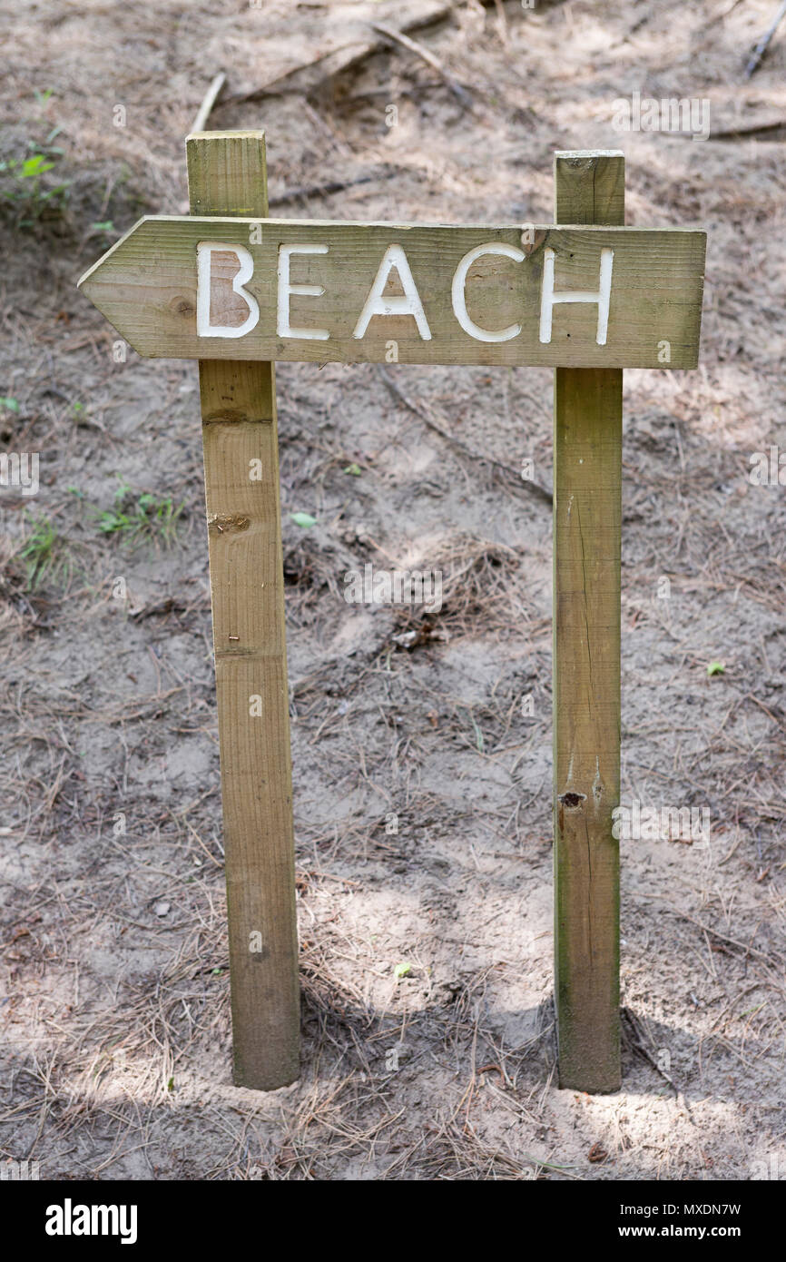 Beach sign, Formby, Merseyside, UK Stock Photo - Alamy