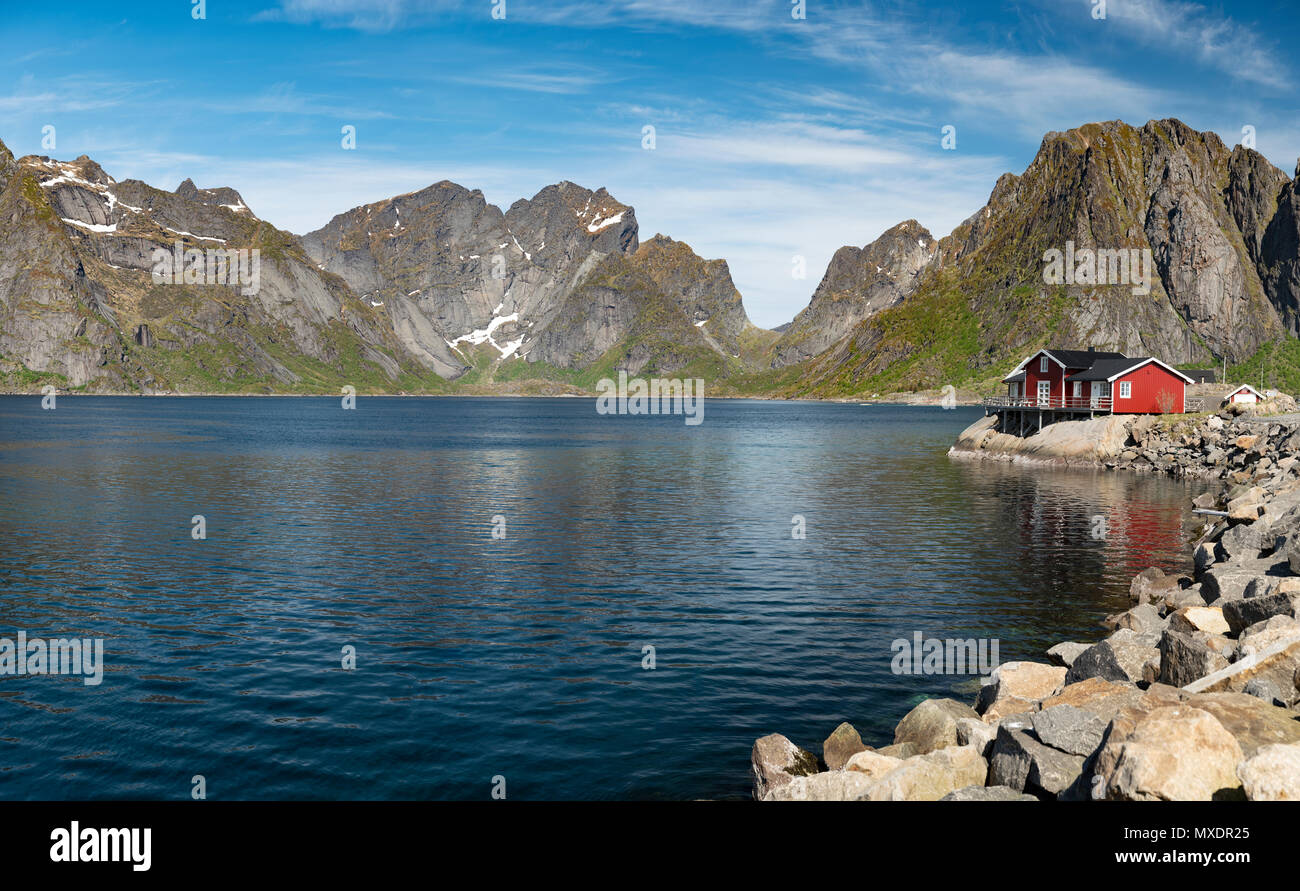 traditional red cabin, Hamnoy, Lofoten Islands, Norway Stock Photo - Alamy