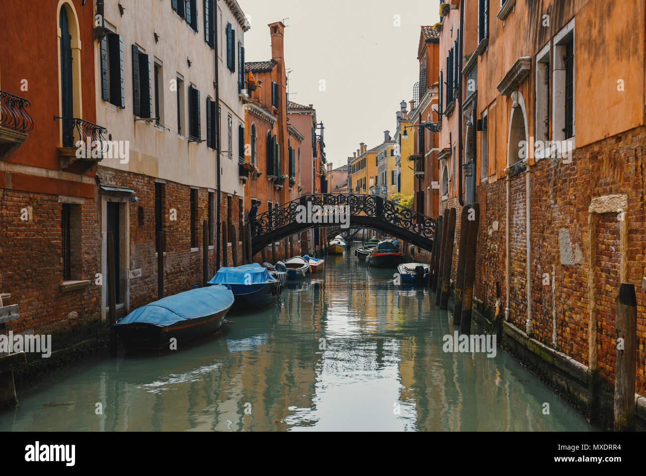 Venice landscape - beautiful and colorful buildings on a canal Stock ...