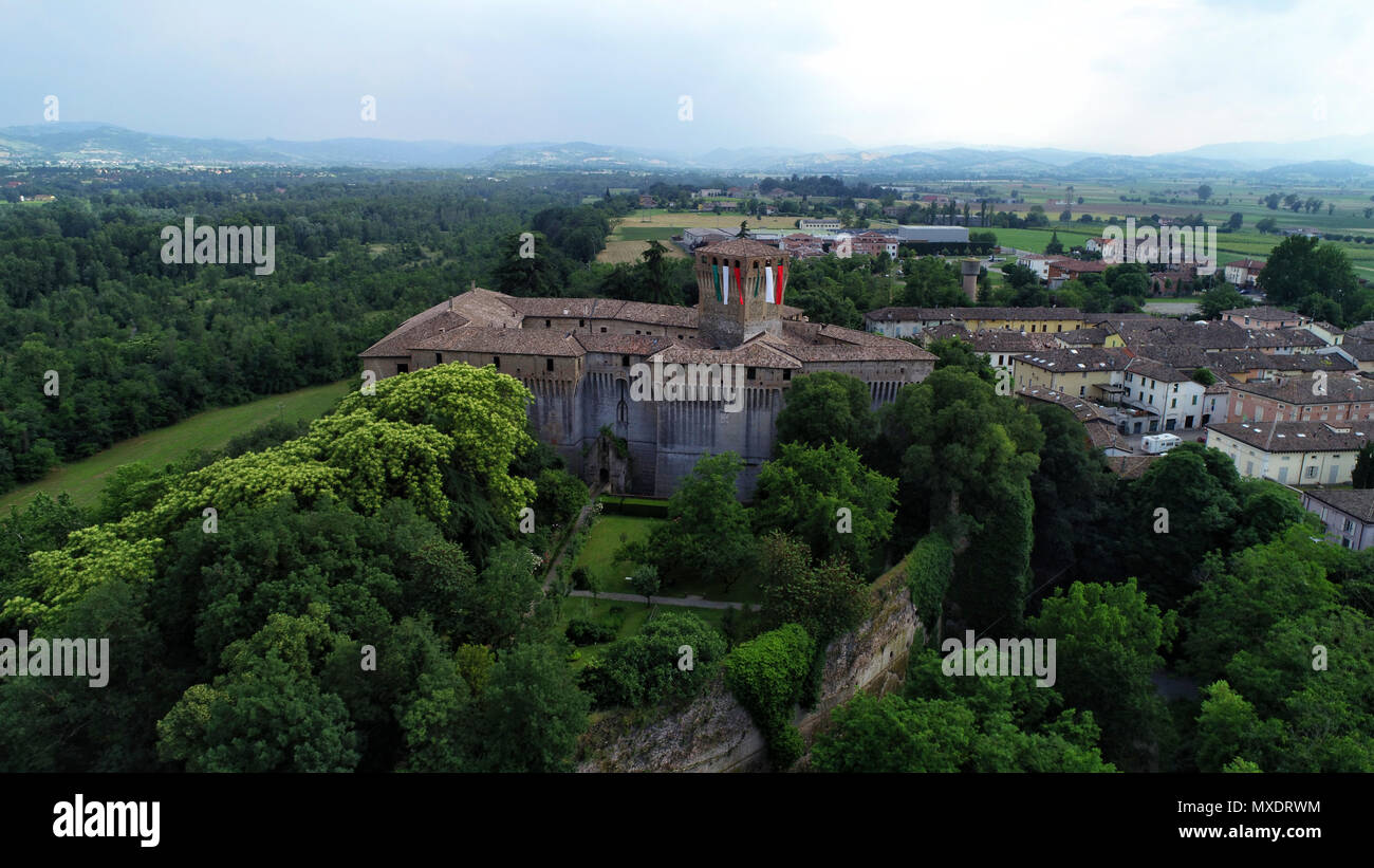 Aerial view of Montechiarugolo castle, Parma, Italy Stock Photo - Alamy
