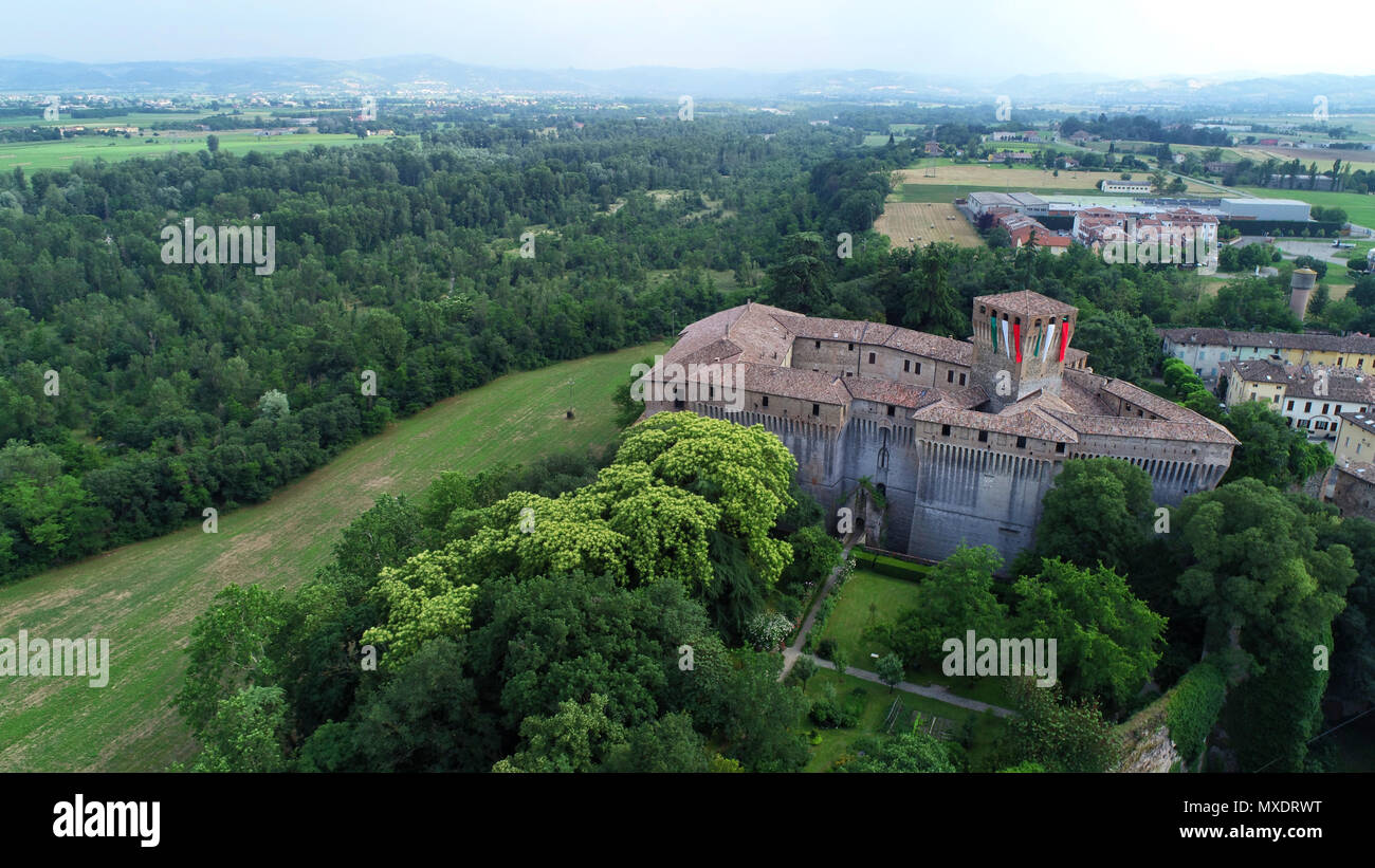 Aerial view of Montechiarugolo castle, Parma, Italy Stock Photo - Alamy