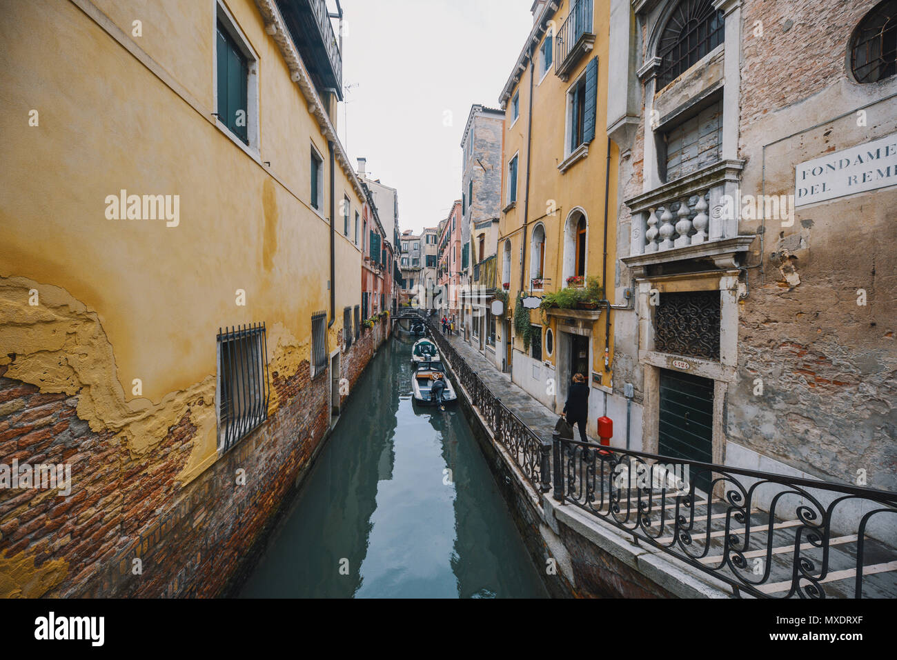 Venice landscape - beautiful and colorful buildings on a canal Stock ...