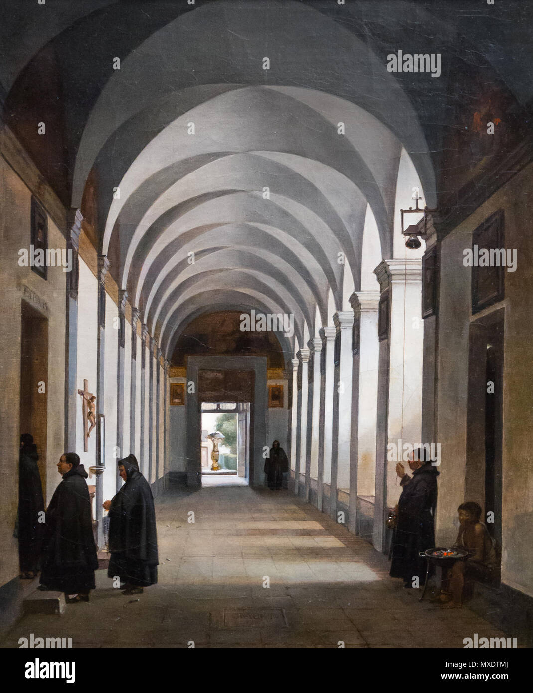 423 Monks in the Cloister of the Church of Gesù e Maria, Rome Stock ...