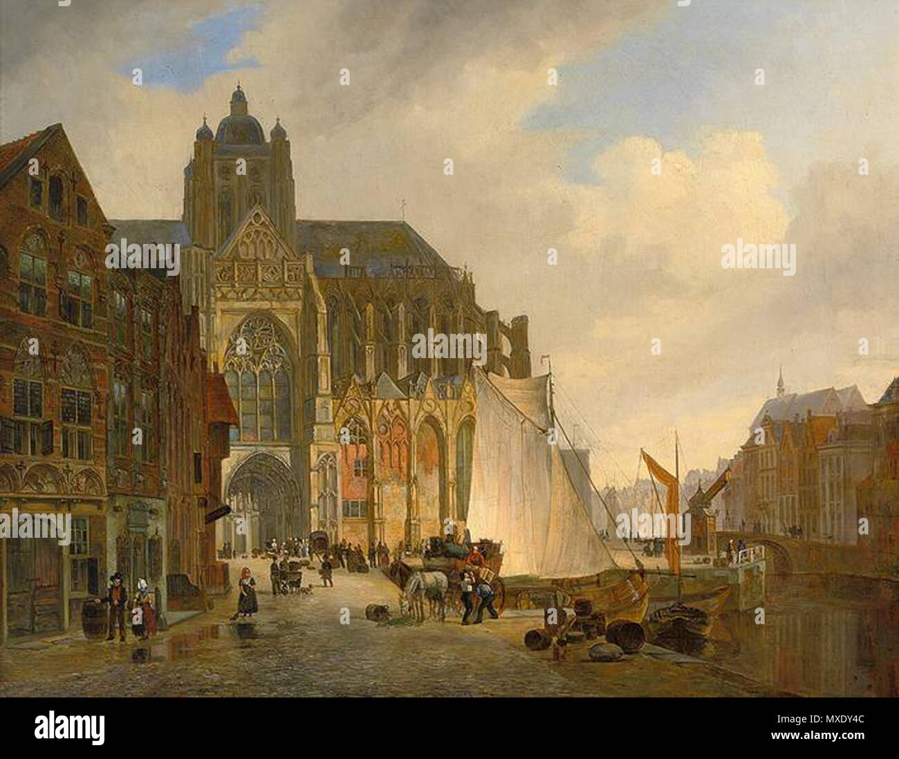 . English: View of 's-Hertogenbosch cathedral, oil on wood, 46,5 x 57,5 ...