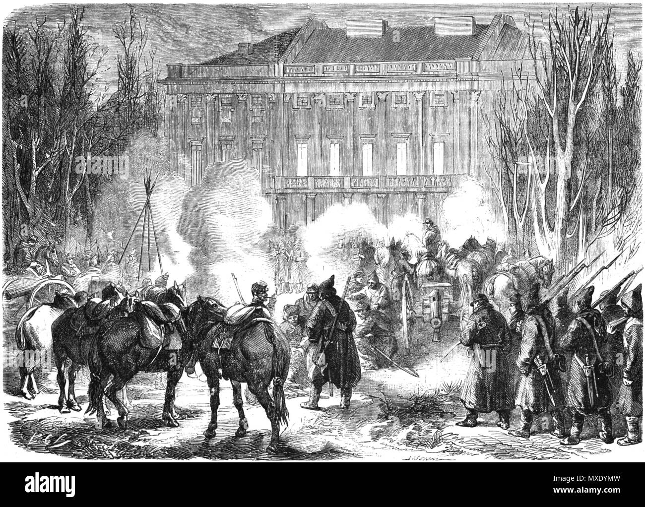 . English: Namiestnik of Poland Palace during January Uprising 1863 ...