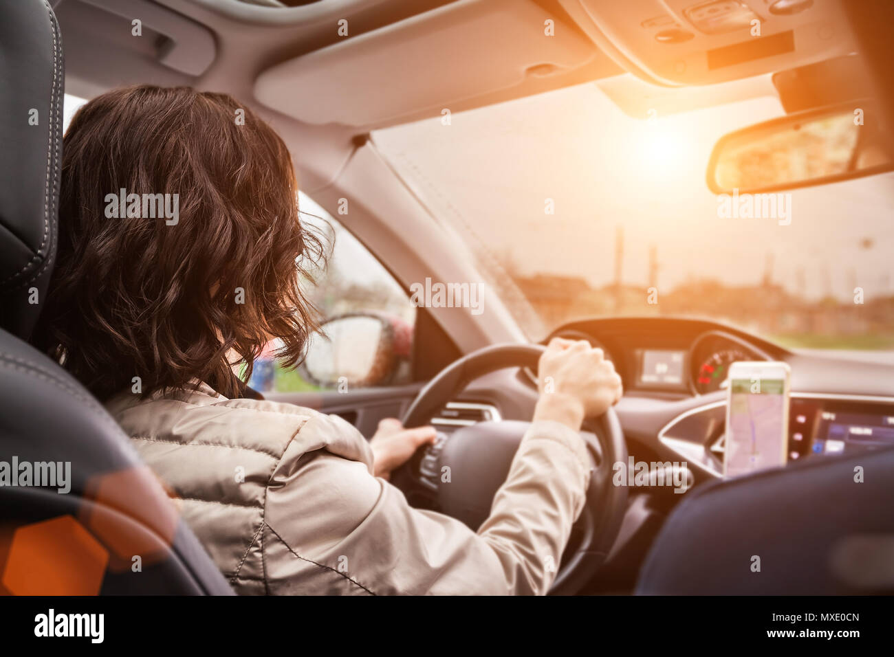 woman driving a car Stock Photo - Alamy